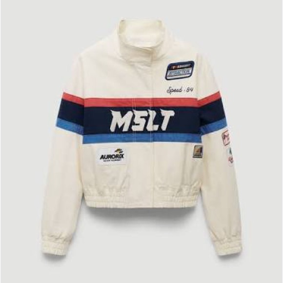 Mango | Jackets & Coats | Mango Cotton Racing Jacket With Patches ...